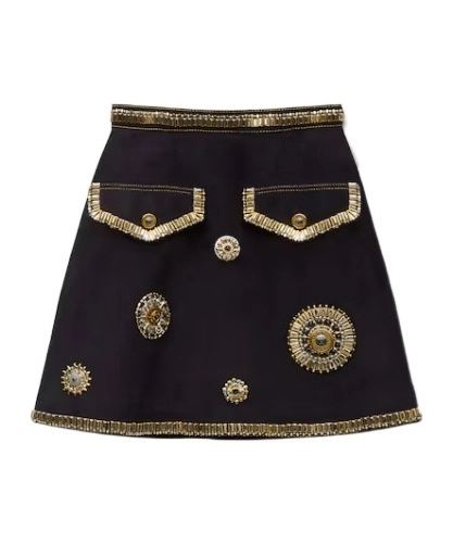 Versace Embellished Suede Mini Skirt