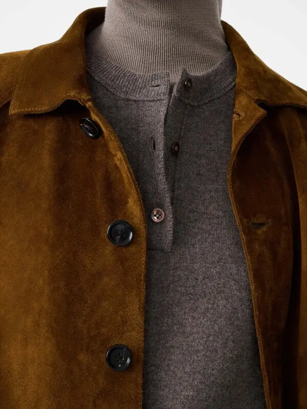 Studio Nicholson Shirt-collar Leather Jacket