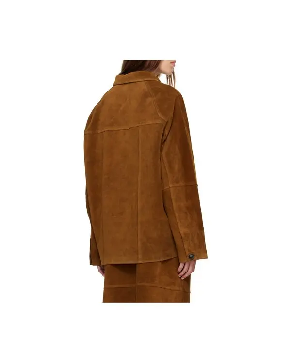 Studio Nicholson Leather Shirt Jacket With Classic Collar - Mustard-colored