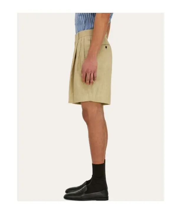 FERRAGAMO Linen Bermuda Short