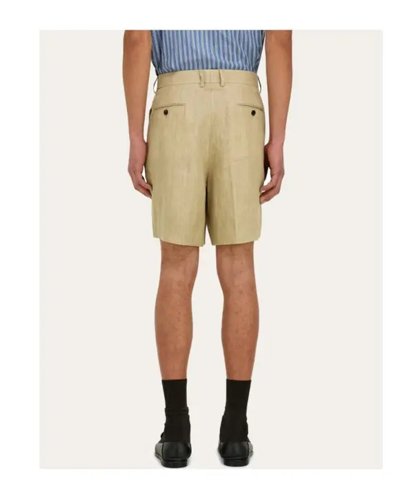 FERRAGAMO Linen Bermuda Short