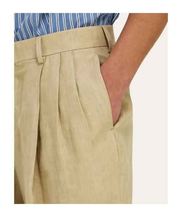 FERRAGAMO Linen Bermuda Short