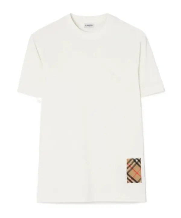 Burberry Check Patch Crewneck T-shirt