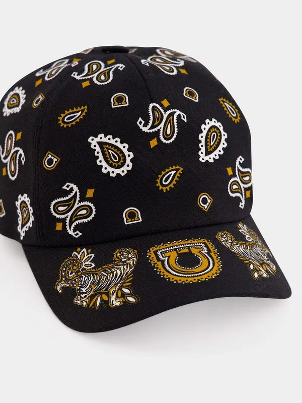 FERRAGAMO Baseball Cap With A Tiger Pattern