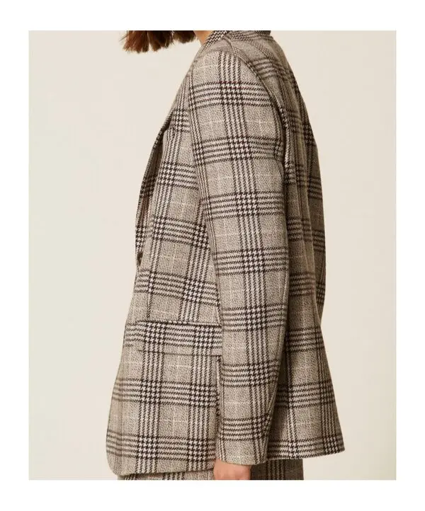 TWINSET Checked Sequin Blazer
