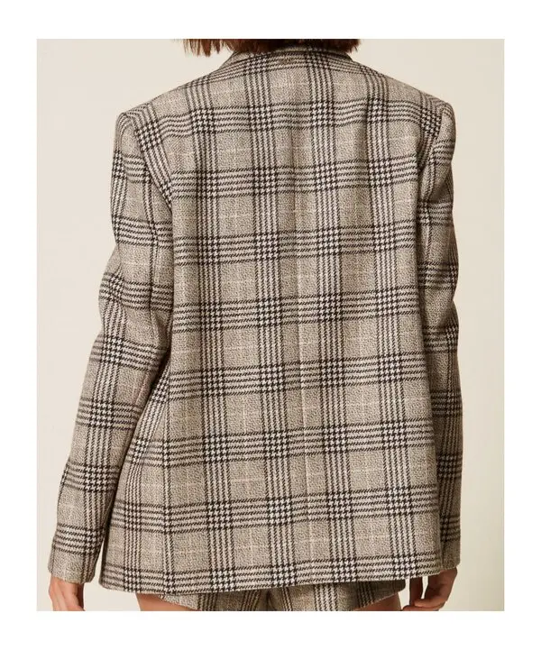 TWINSET Checked Sequin Blazer