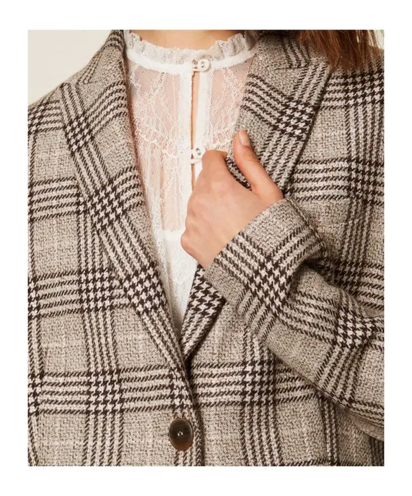 TWINSET Checked Sequin Blazer