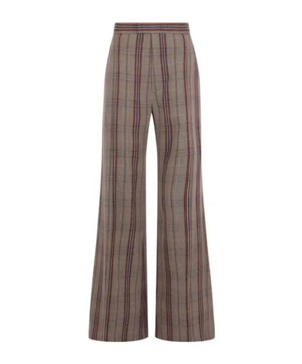 VIVIENNE WESTWOOD Wide-leg Checked Trousers - Brown