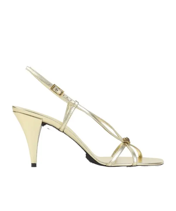 Versace Valentina Metallic Heeled Sandals - No