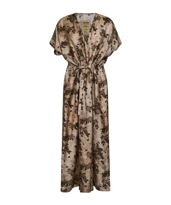 UMA WANG Printed V-neck Maxi Dress