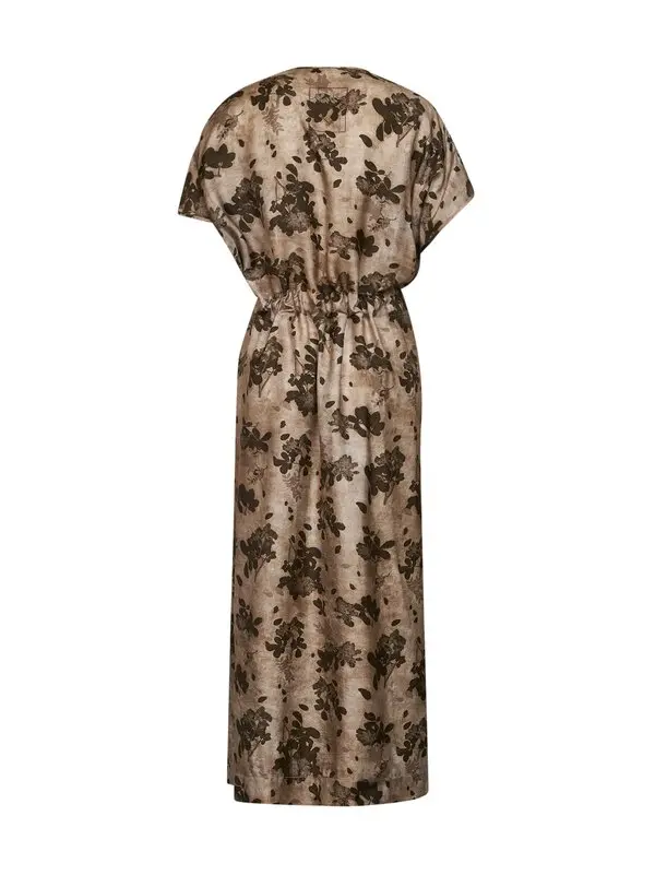 UMA WANG Printed V-neck Maxi Dress