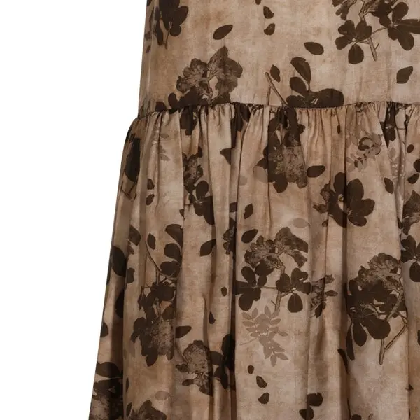 UMA WANG Sleeveless Maxi Dress With Graphic Print - Brown