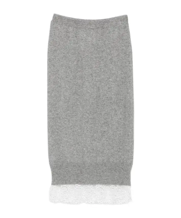 Ermanno Scervino Lace-trim Knitted Midi Skirt - Grey