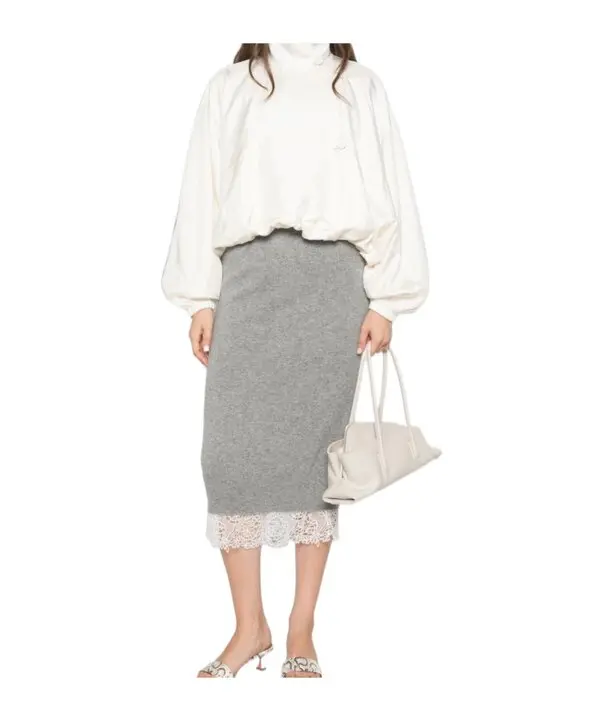 Ermanno Scervino Lace-trim Knitted Midi Skirt