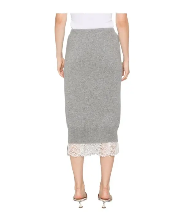 Ermanno Scervino Lace-trim Knitted Midi Skirt