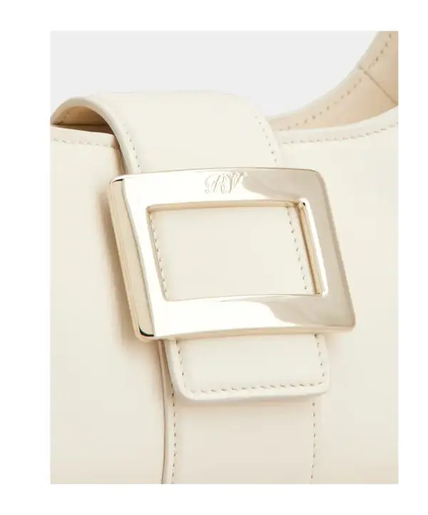 ROGER VIVIER Belle Vivier Hobo Bag In Leather - Off White