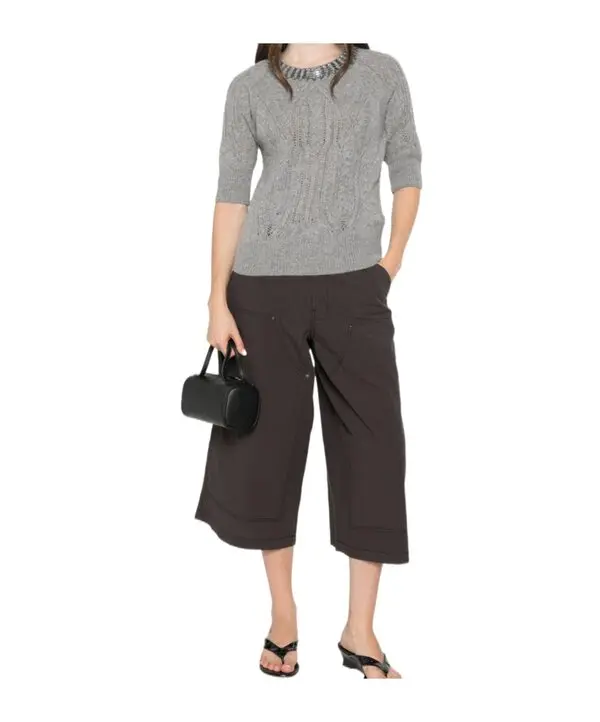 Ermanno Scervino Embellished Cable-knit Top