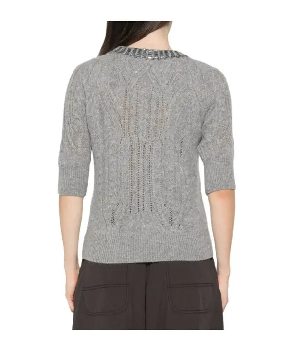 Ermanno Scervino Embellished Cable-knit Top