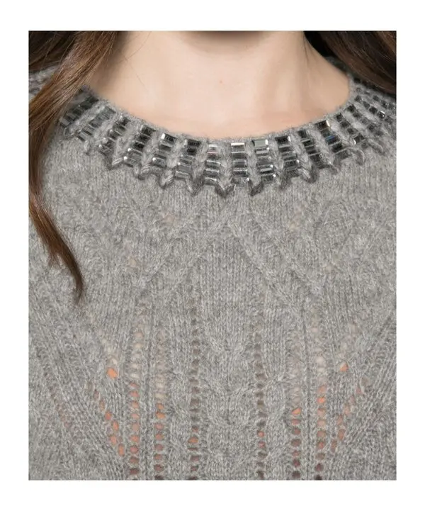Ermanno Scervino Embellished Cable-knit Top