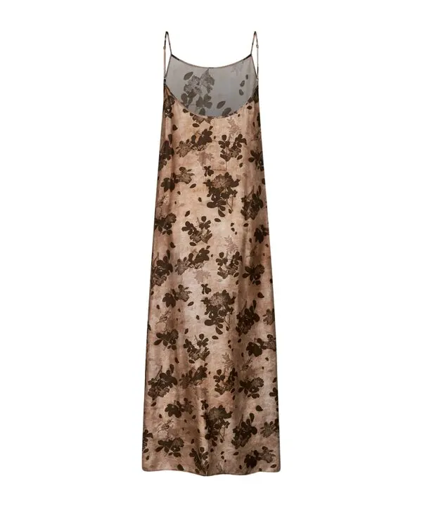 UMA WANG Sleeveless Dress With Spaghetti Straps - Brown