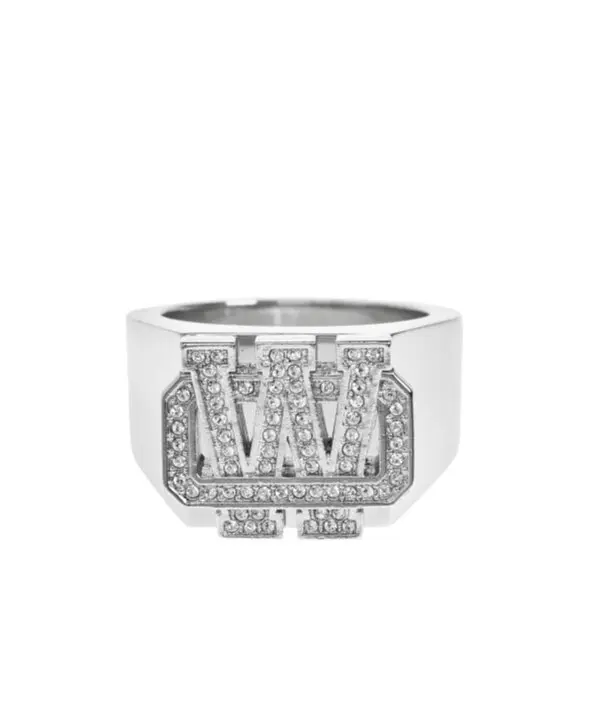 Off-White Embellished W Design Ring - No