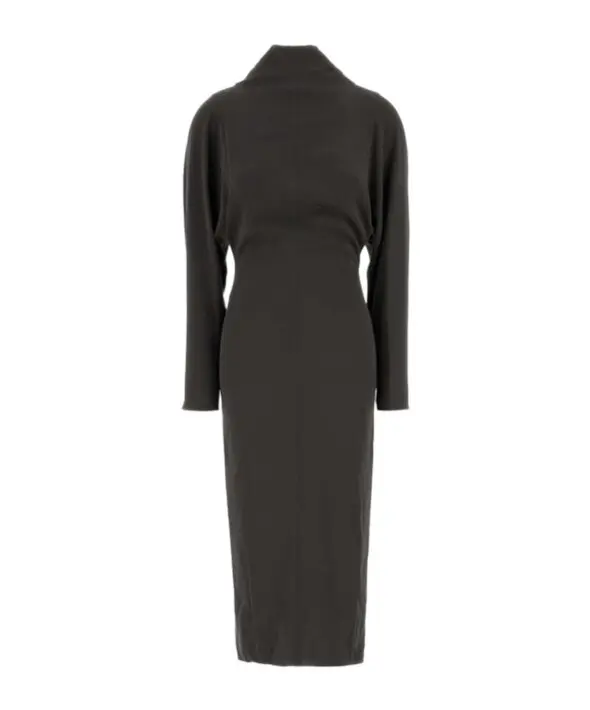 Giorgio Armani Draped Collar Midi Dress