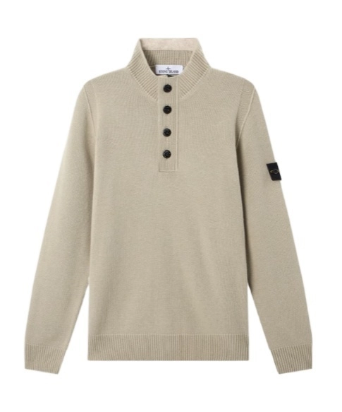 Stone Island Regular-fit Half-zip Jumper With Button Placket
