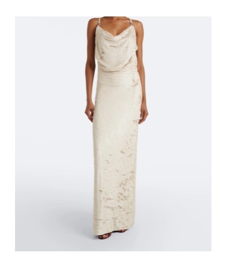 Coperni Draped Open-back Sequined Maxi Dress