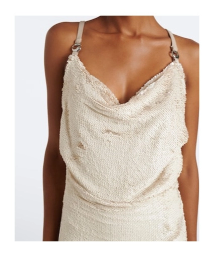 Coperni Draped Open-back Sequined Maxi Dress