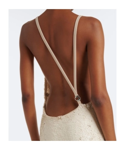 Coperni Draped Open-back Sequined Maxi Dress