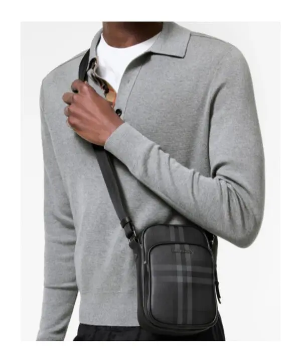 Burberry Checked Logo Messenger Bag