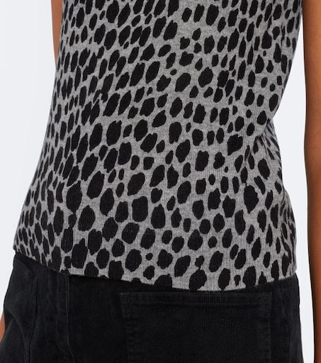 NILI LOTAN Nessa Leopard-print Cashmere Top