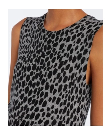 NILI LOTAN Nessa Leopard-print Cashmere Top - Grey