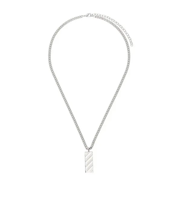 Off-White Curb Chain Pendant Necklace - No