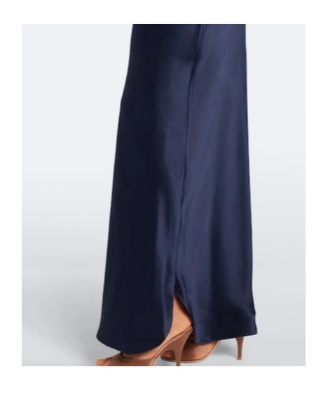 NILI LOTAN Cami Silk Satin Slip Dress - Blue