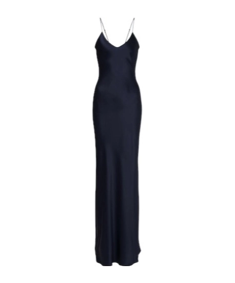 NILI LOTAN Cami Silk Satin Slip Dress - Blue