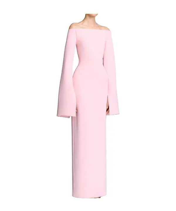 Solace Off-the-shoulder Dress - Light Pink