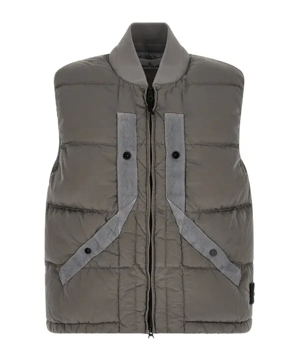 Stone Island Zipped Quilted Vest - Grey