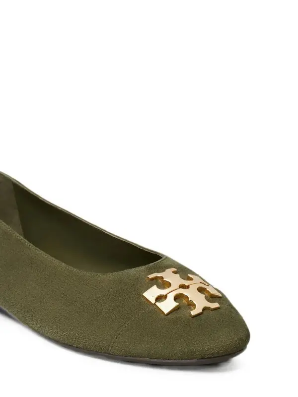 Tory Burch Charlie Logo-plaque Almond Toe Ballet Flats