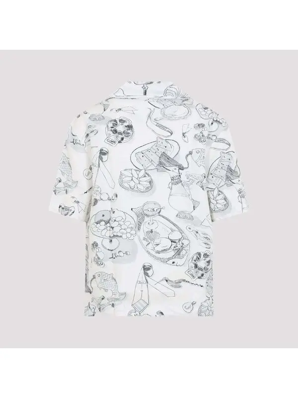 Jacquemus The Cocktail Short Sleeved Shirt - Off-white/black
