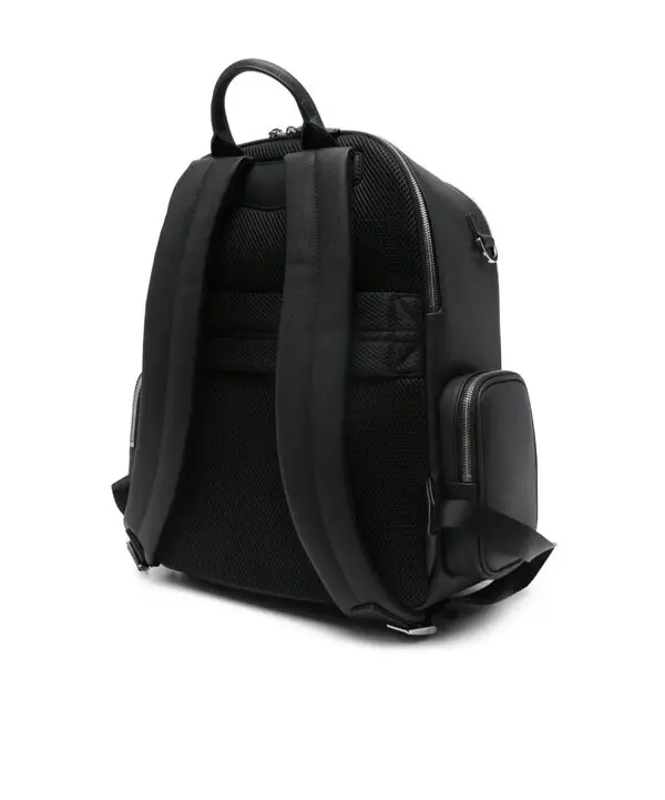 Emporio Armani Backpack With A Metallic Logo And Silver-tone Zips