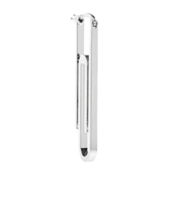 Off-White Paperclip-shaped Single Earrings - White