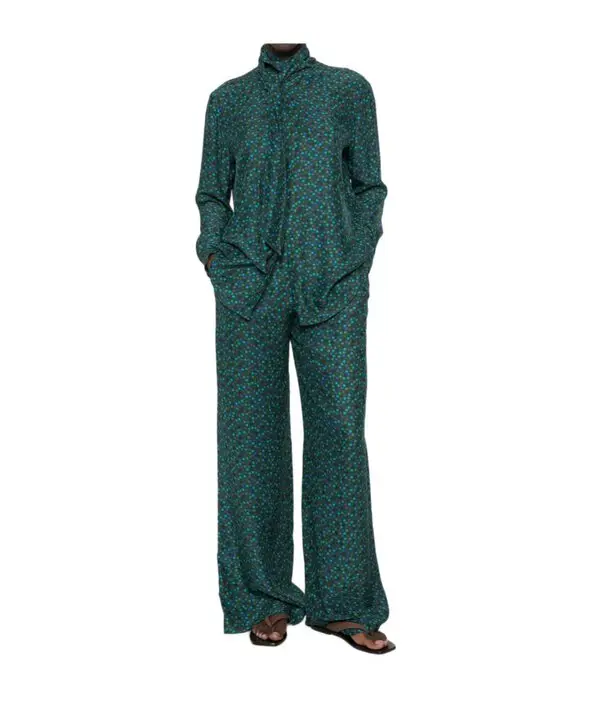 GIANLUCA CAPANNOLO Long Sleeve Printed Shirt With Tie Detail
