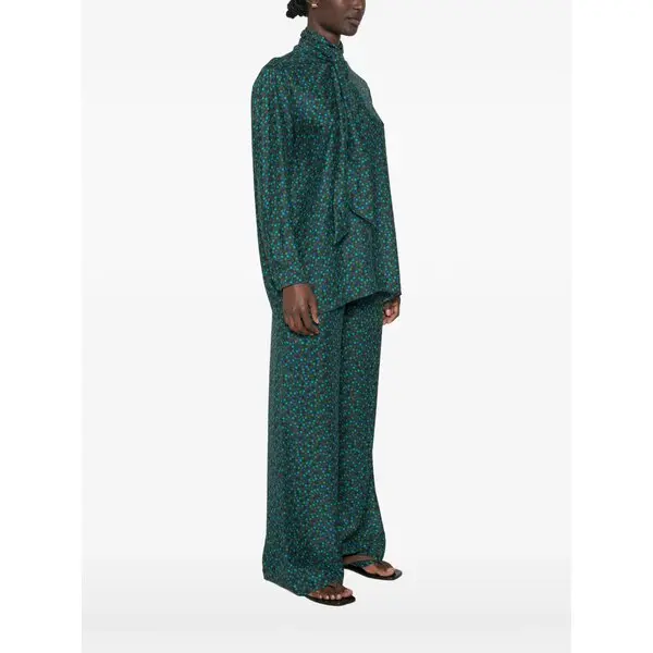 GIANLUCA CAPANNOLO Long Sleeve Printed Shirt With Tie Detail