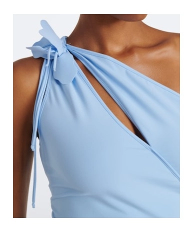 Coperni Asymmetrical Knit Gown With Floral Appliqués