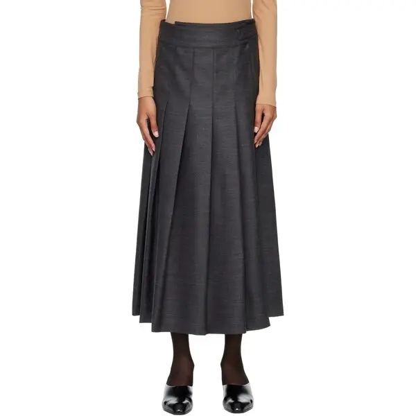 RÓHE Pleated Wrap Midi Skirt - No