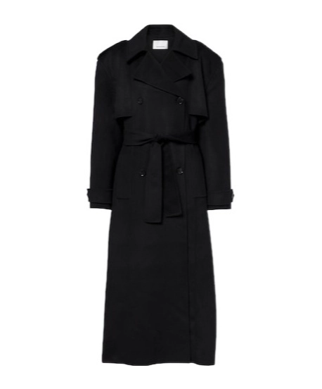 THE FRANKIE SHOP Nikola Padded Wool And Cashmere Trench Coat - Black