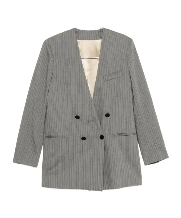 Alberta Ferretti Pinstriped Double-breasted Blazer