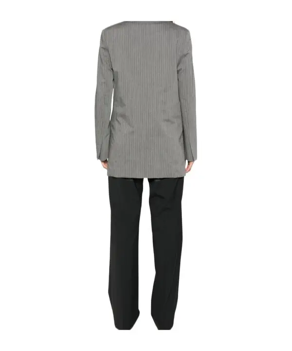 Alberta Ferretti Pinstriped Double-breasted Blazer