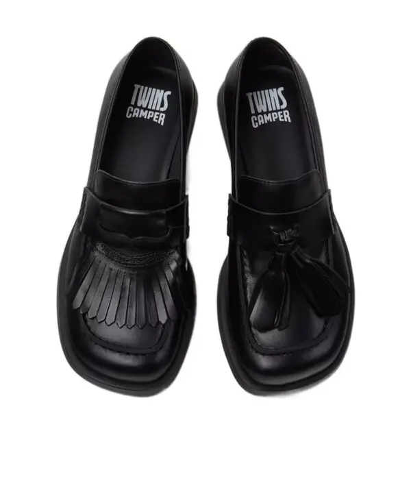 Camper Leather Moccasins With Fringed Detail